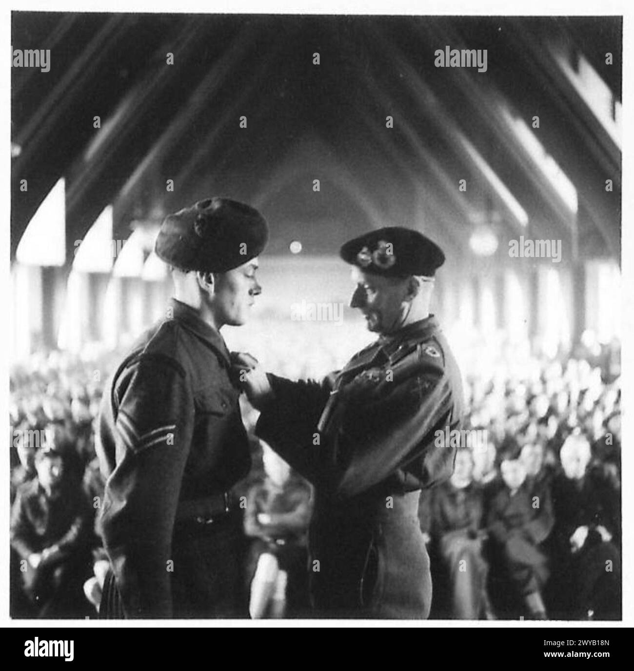 51 HIGHLAND DIVISION INVESTITURE - Original wartime caption: Cpl. W ...