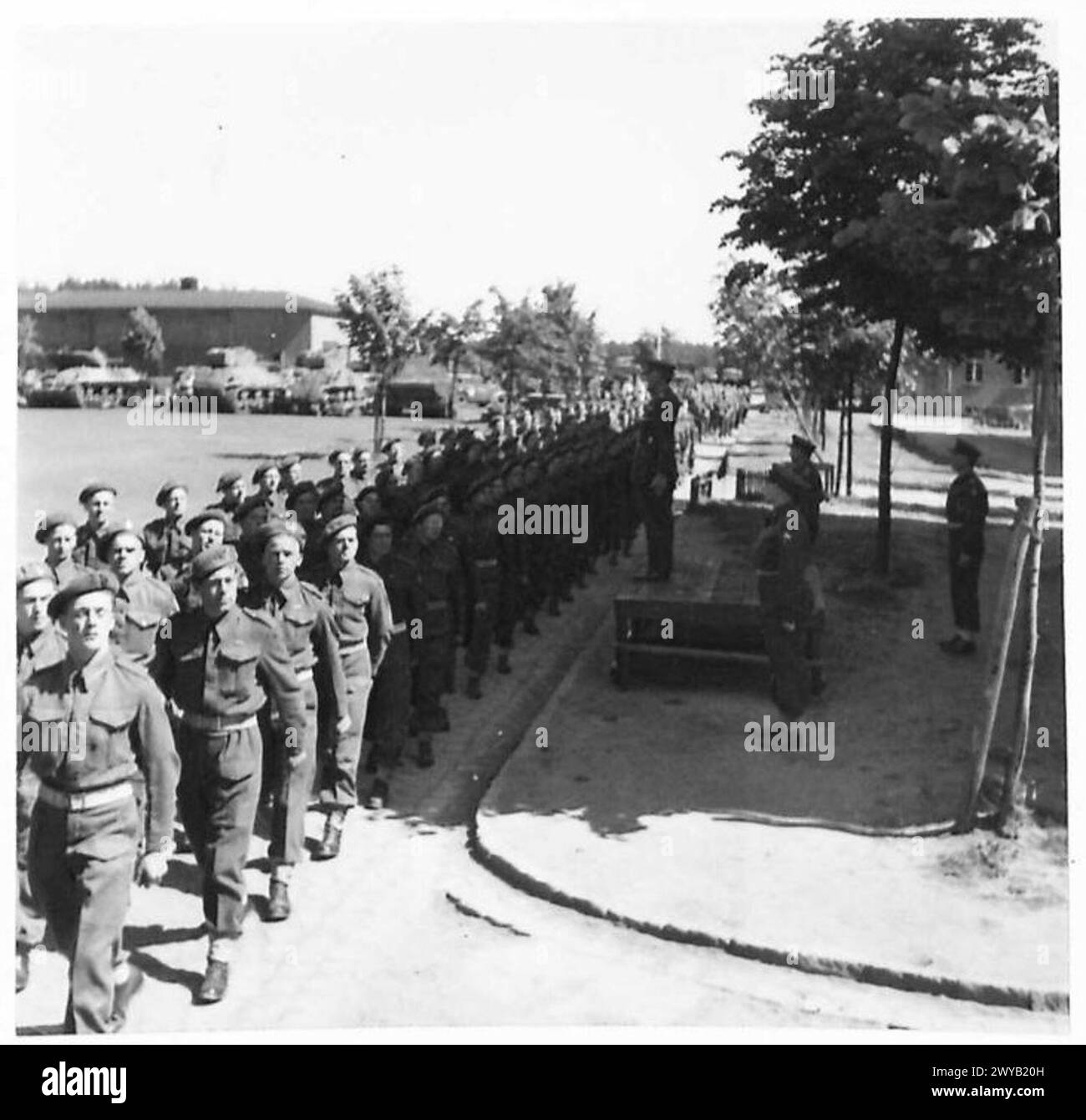 R.E.M.E. INSPECTED BY GENERAL HORROCKS - Original wartime caption: The ...