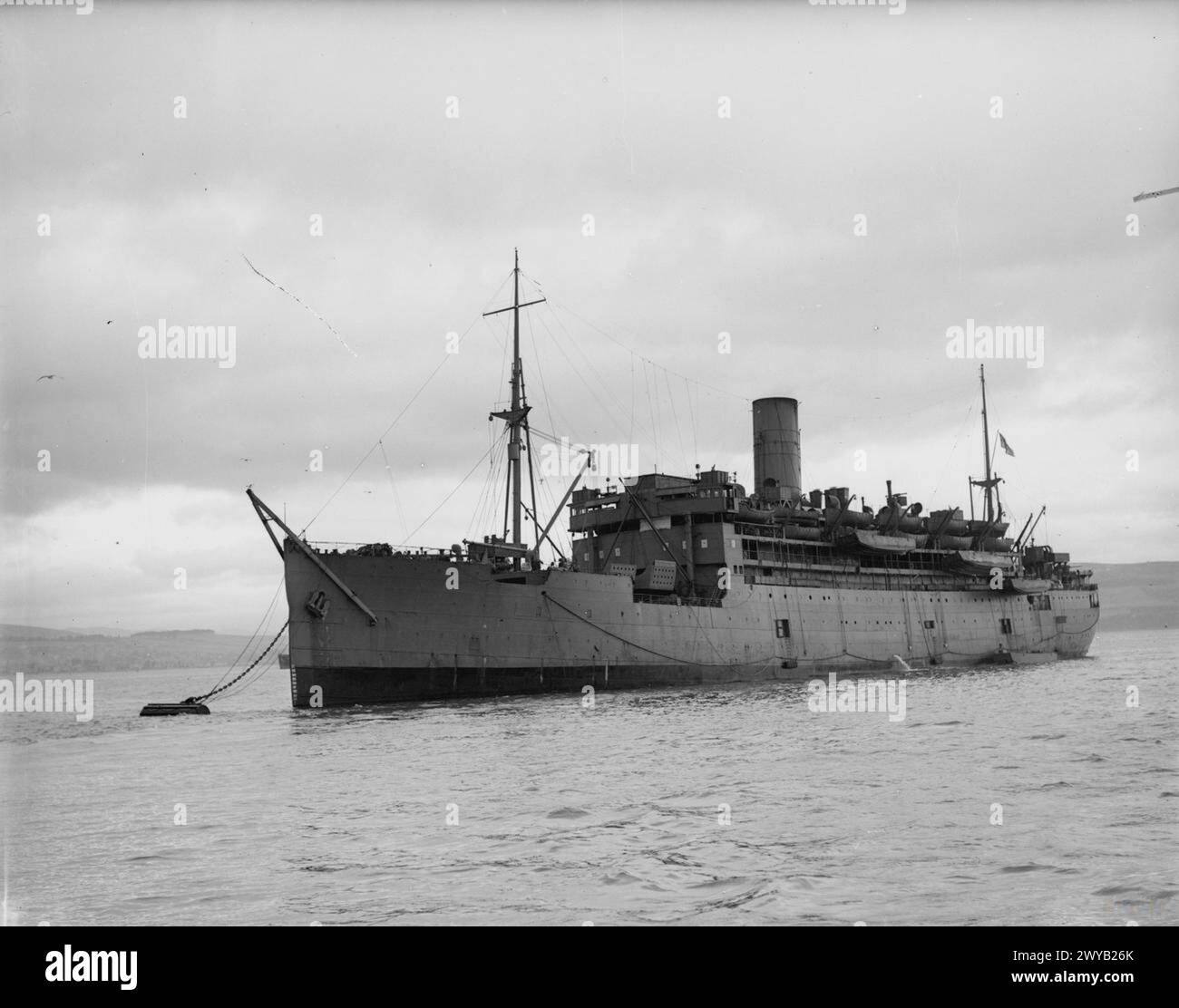 HMS Karanja, a British Landing Ship Infantry (Large), is stationed at ...