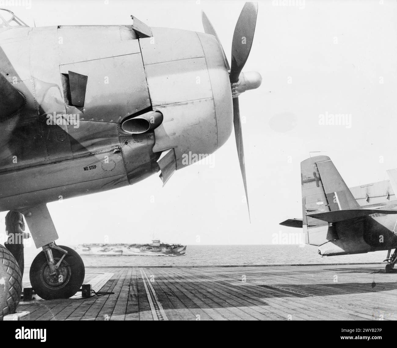 ABOARD THE BRITISH ESCORT CARRIER HMS TRUMPETER. SEPTEMBER 1943, IN THE ...