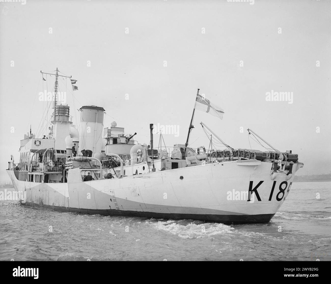 HMS Alisma, a British Flower-class corvette, is shown in Liverpool on ...