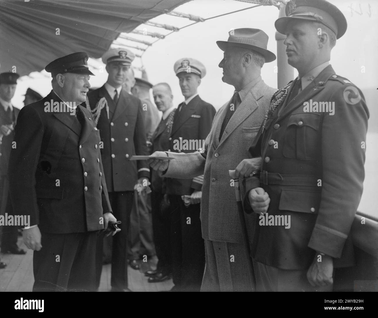 President Roosevelt meeting Prime Minister Churchill on 9 August 1941 ...