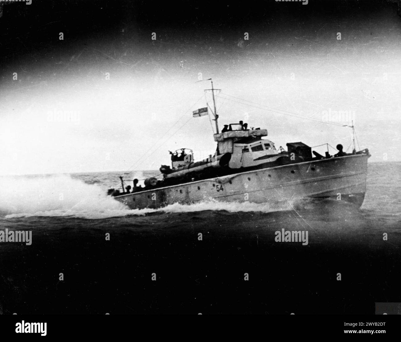 MTB 54 - Underway at speed, at sea. , Royal Navy, MTB 439, Motor ...