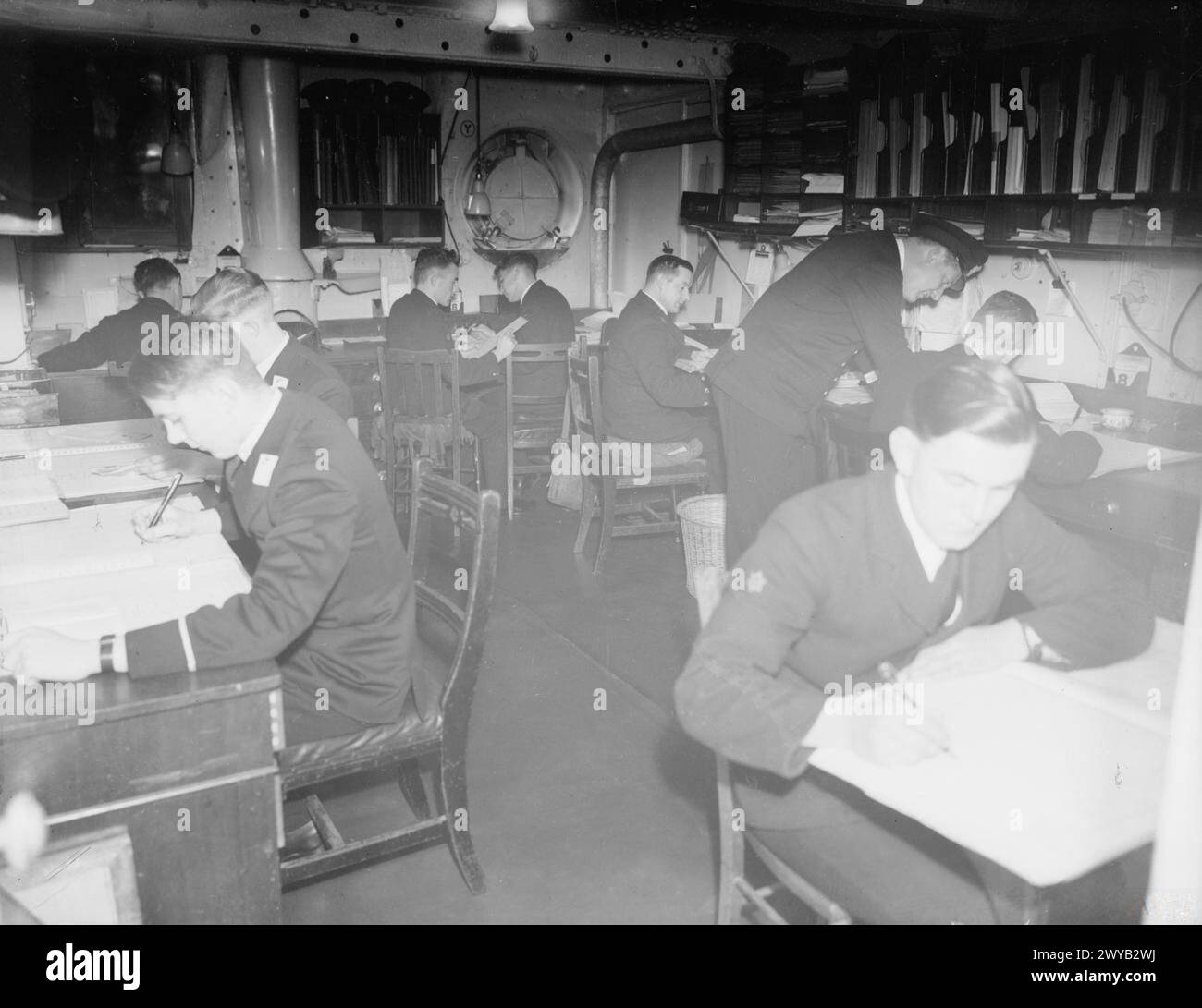 ON BOARD A BATTLESHIP. 1940, ON BOARD THE BRITISH BATTLESHIP HMS RODNEY. PAYMASTER SERIES. - In ...