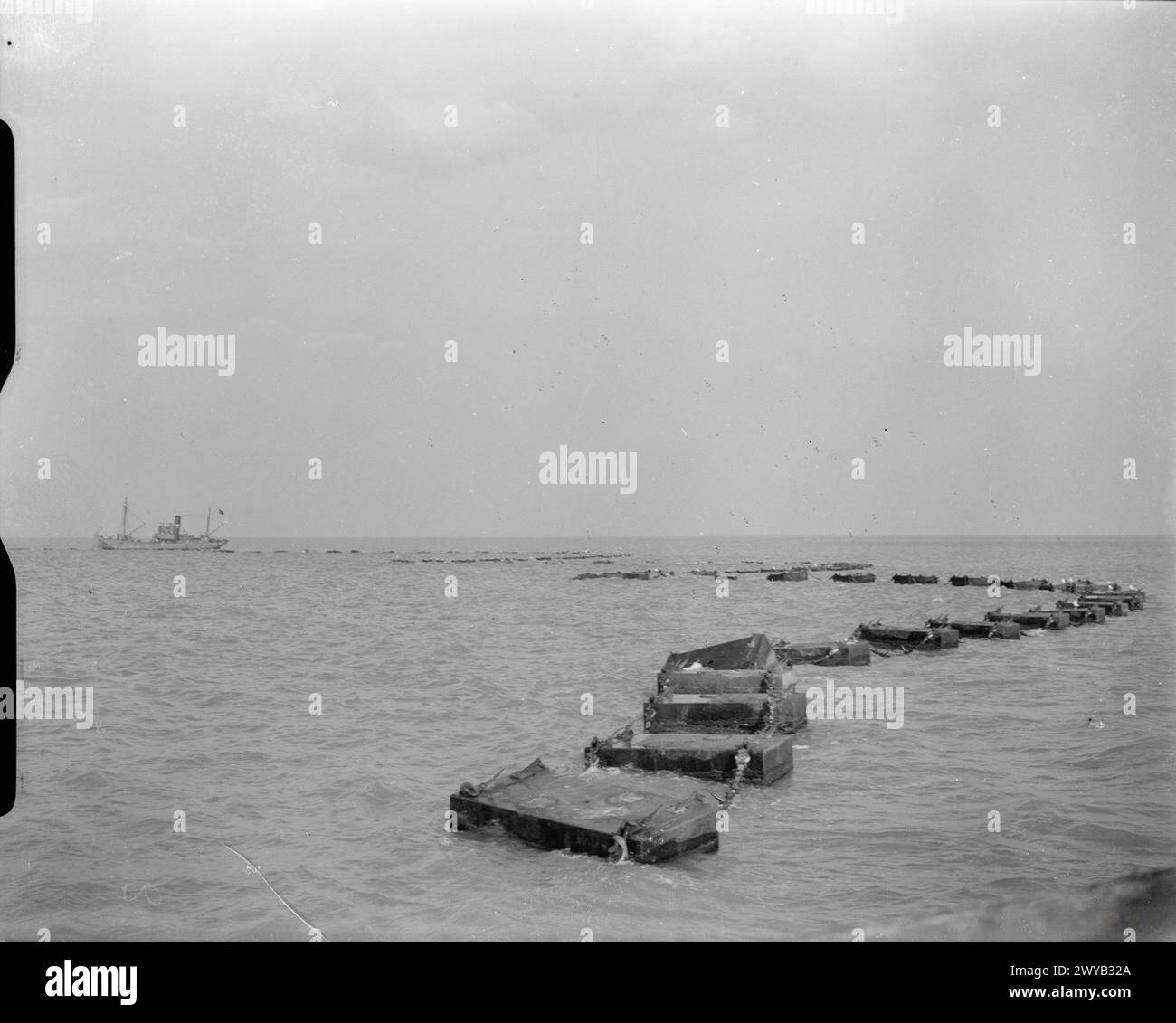Thames Estuary Boom Defence, 1940, protecting the Port of London and ...