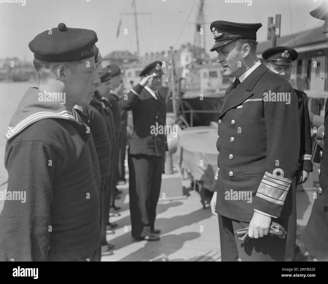 In 1941, Crown Prince Olav of Norway visits the Norwegian motor launch ...
