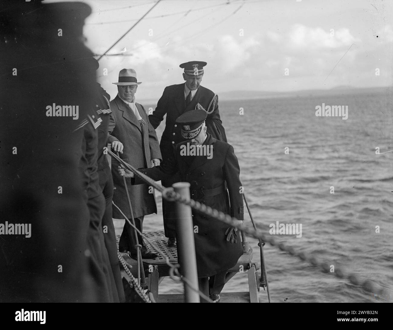 In September 1943 at Scapa Flow, Colonel Frank Knox, US Navy Secretary ...