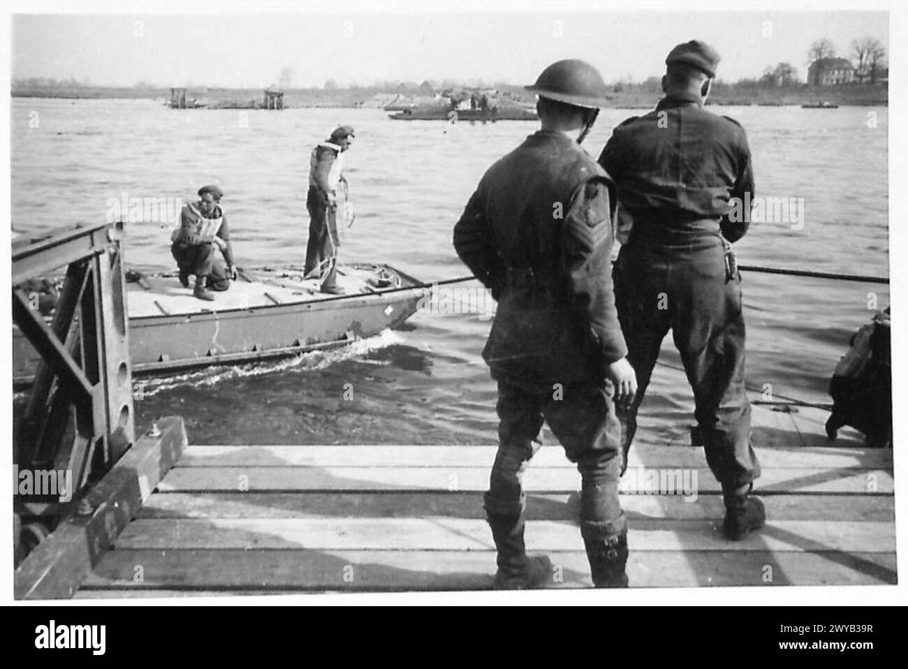 RHINE CROSSING - Original wartime caption: A section of the Rhine ...