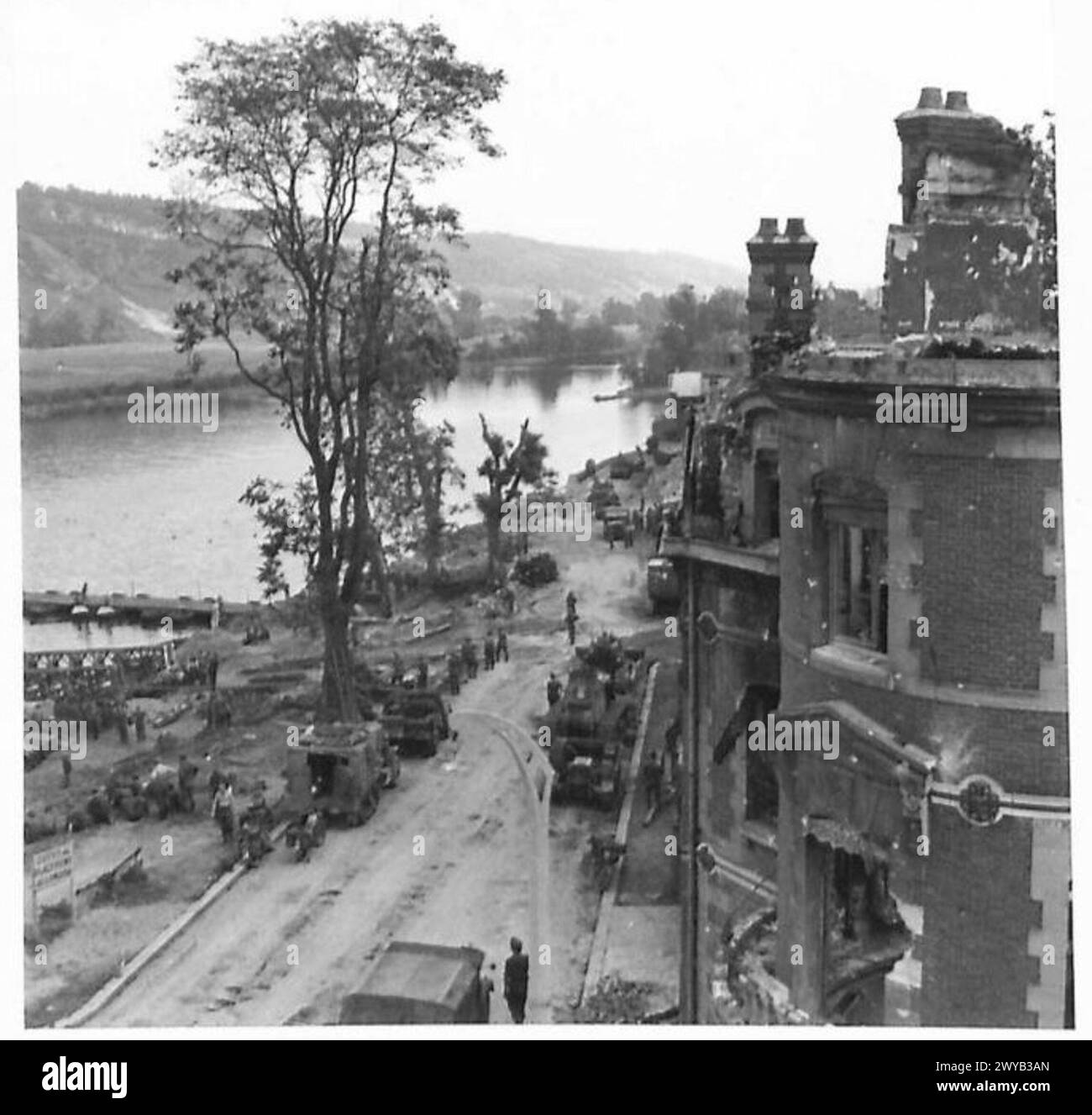 British Army operations take place around bridges crossing the River ...