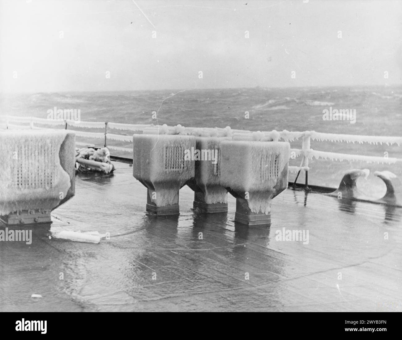 BRITISH WARSHIPS SAIL UNDER ARCTIC CONDITIONS IN NORTHERN WATERS. 1942 ...