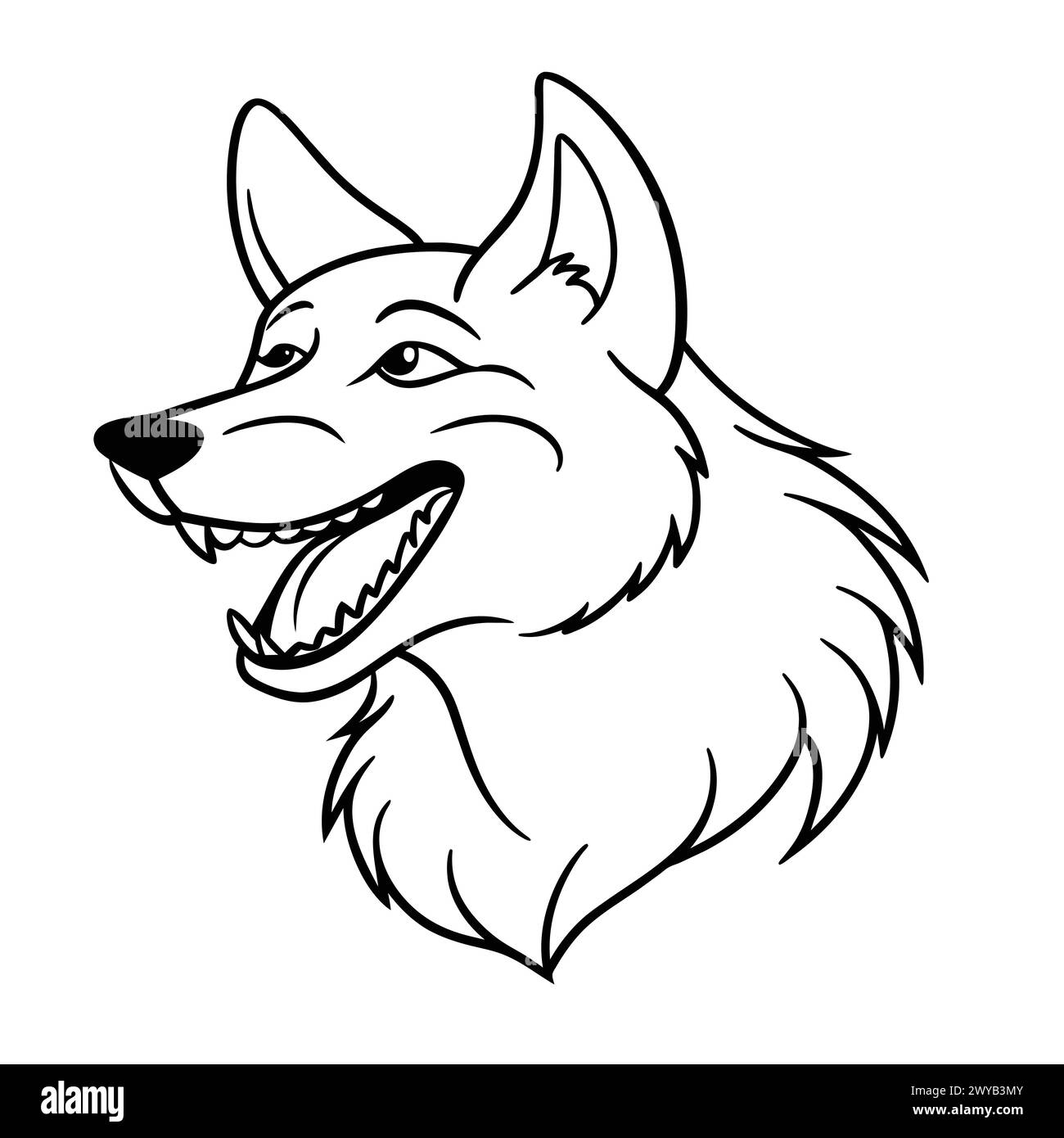 WOLF LINE ART DESIGN Stock Vector Image & Art - Alamy