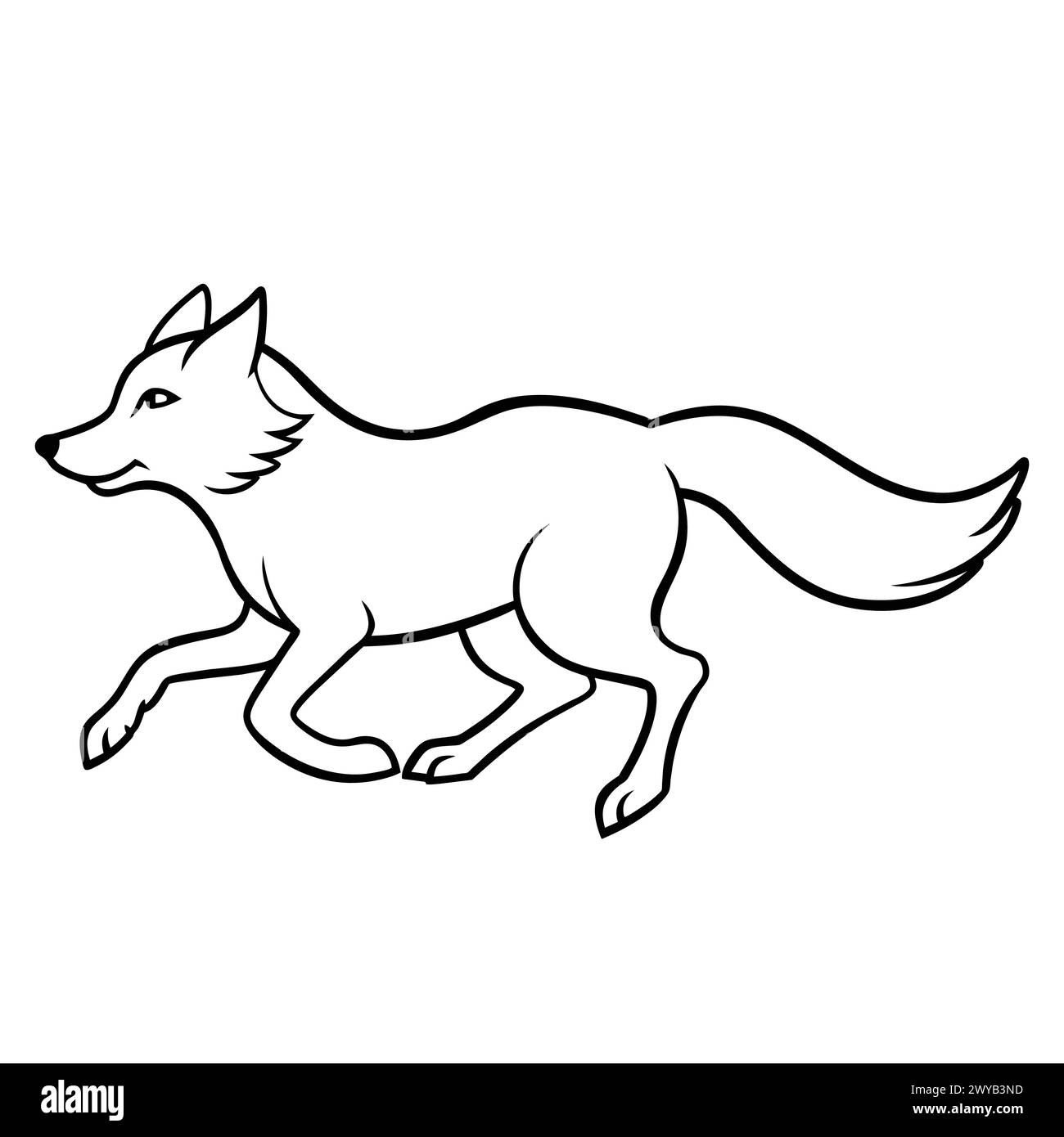 WOLF LINE ART DESIGN Stock Vector Image & Art - Alamy