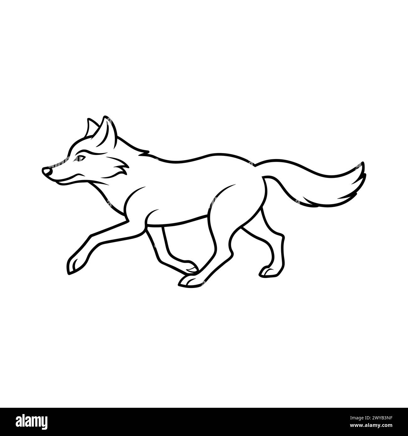 WOLF LINE ART DESIGN Stock Vector Image & Art - Alamy
