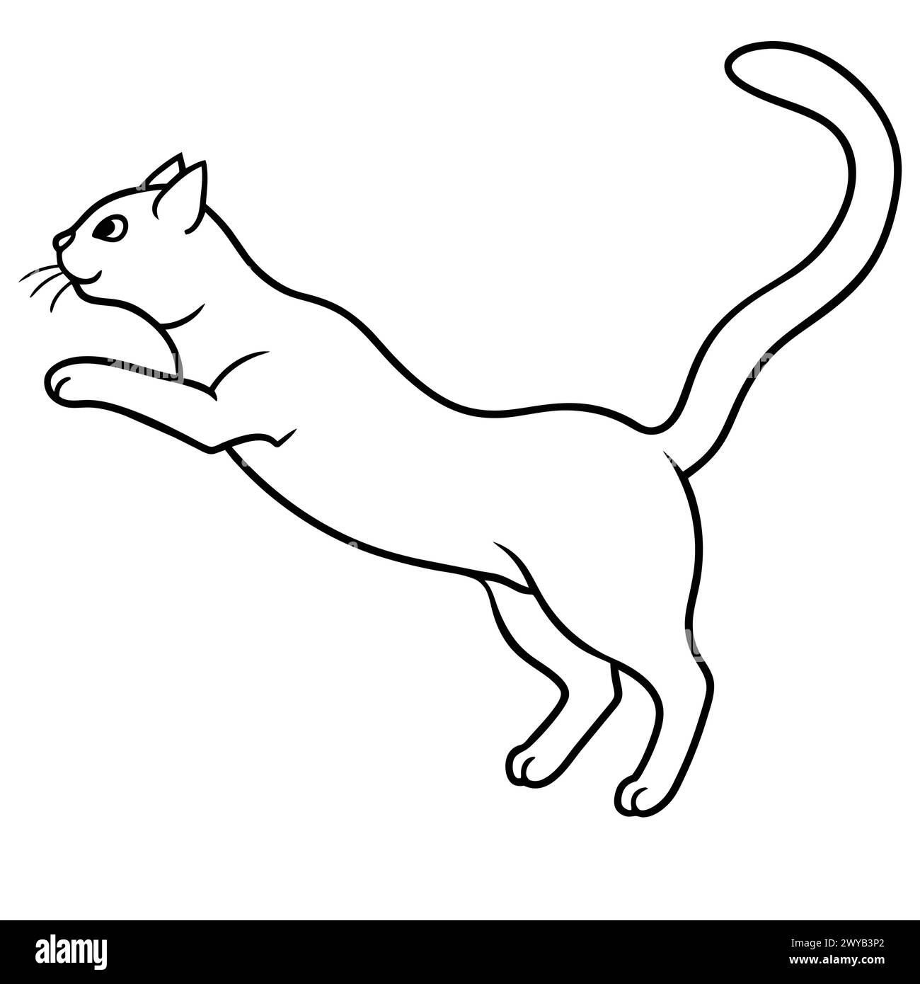 Cat line art hi-res stock photography and images - Alamy