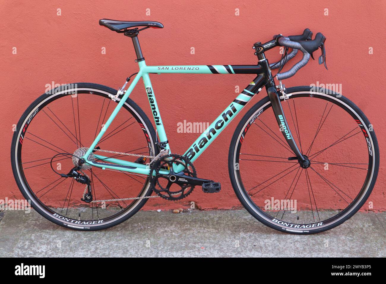 Vintage Bianchi San Lorenzo aluminum Italian road bicycle rebuilt with drop handlebars, SRAM Red ...