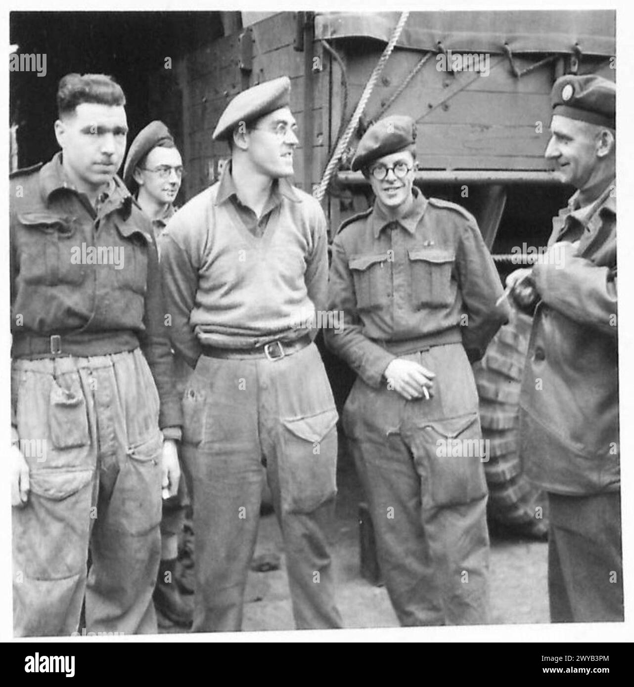 Major Hamilton and Mr. Kent interact with British Army staff operating ...