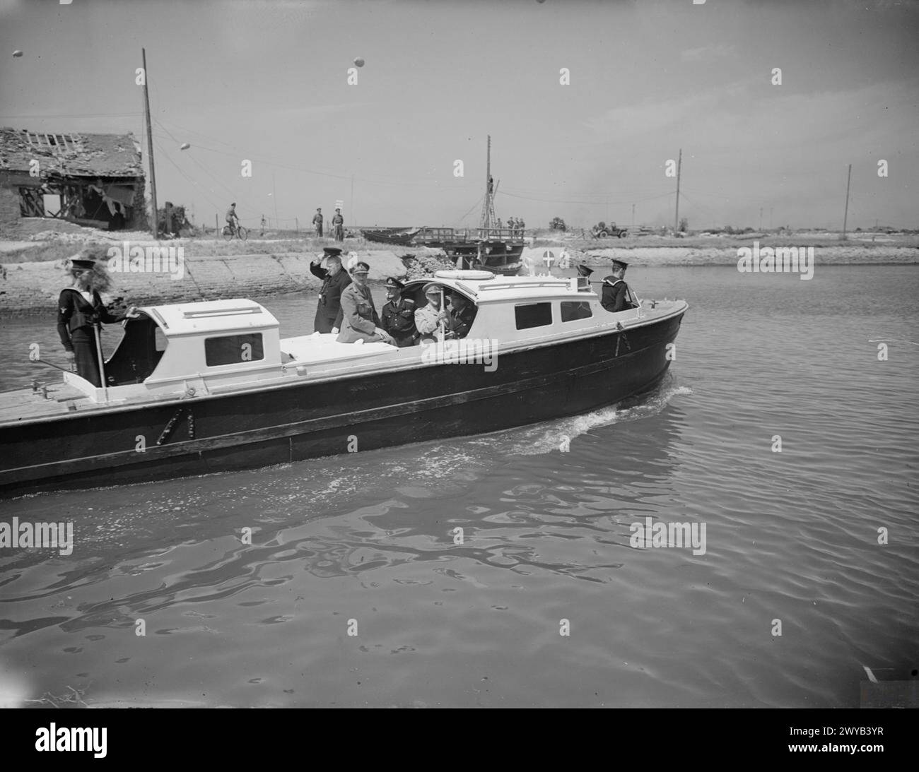 Prime Minister Churchill travels to Normandy in HMS Kelvin on 12 June ...