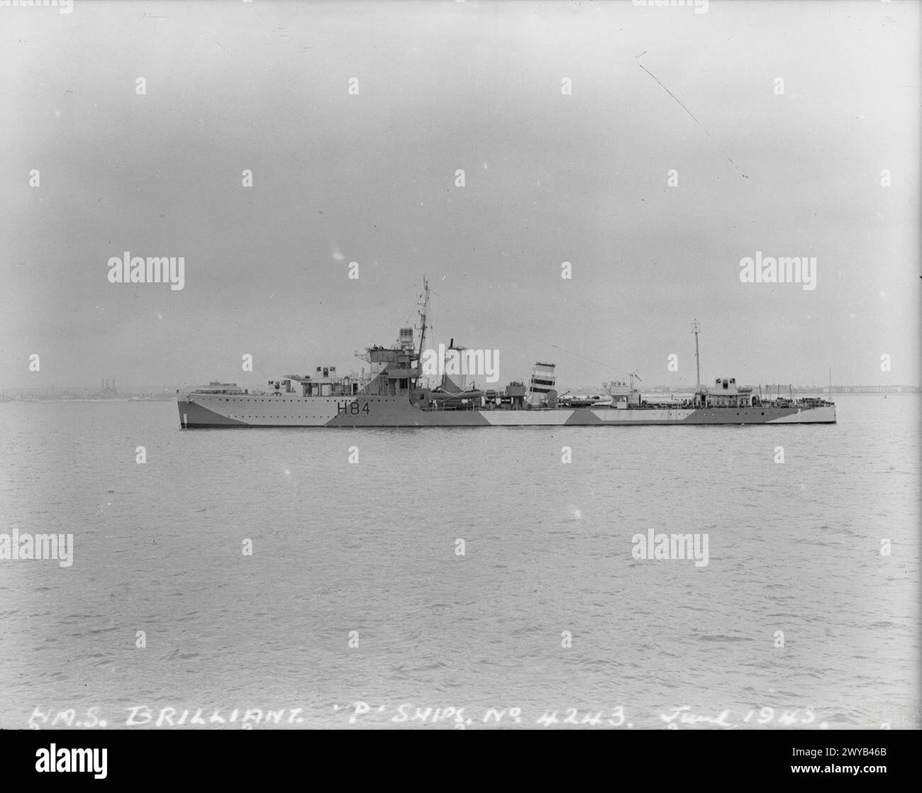 HMS BRILLIANT - At anchor at Spithead. , Brilliant Stock Photo - Alamy