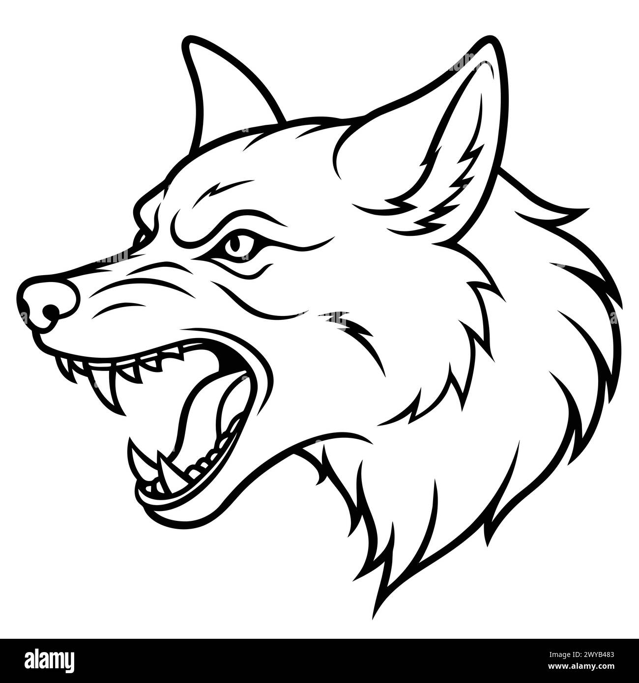 Wolf line drawing store