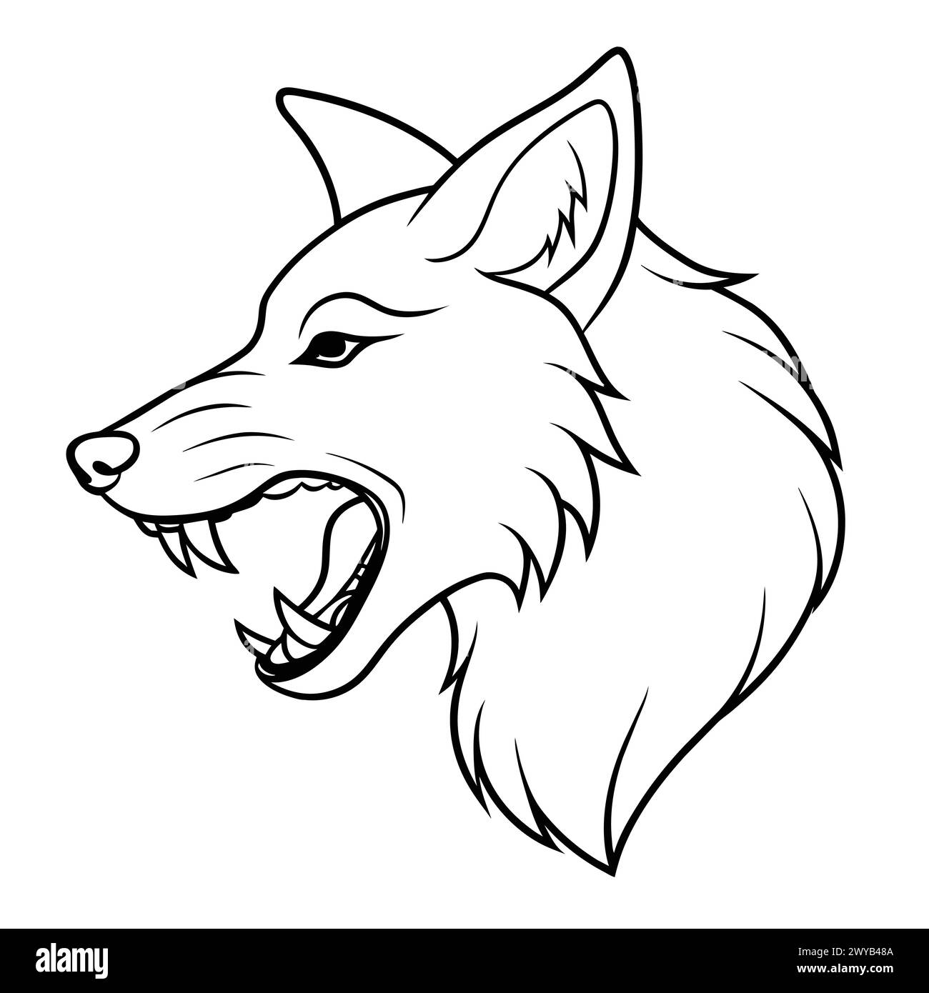 WOLF LINE ART DESIGN Stock Vector Image & Art - Alamy