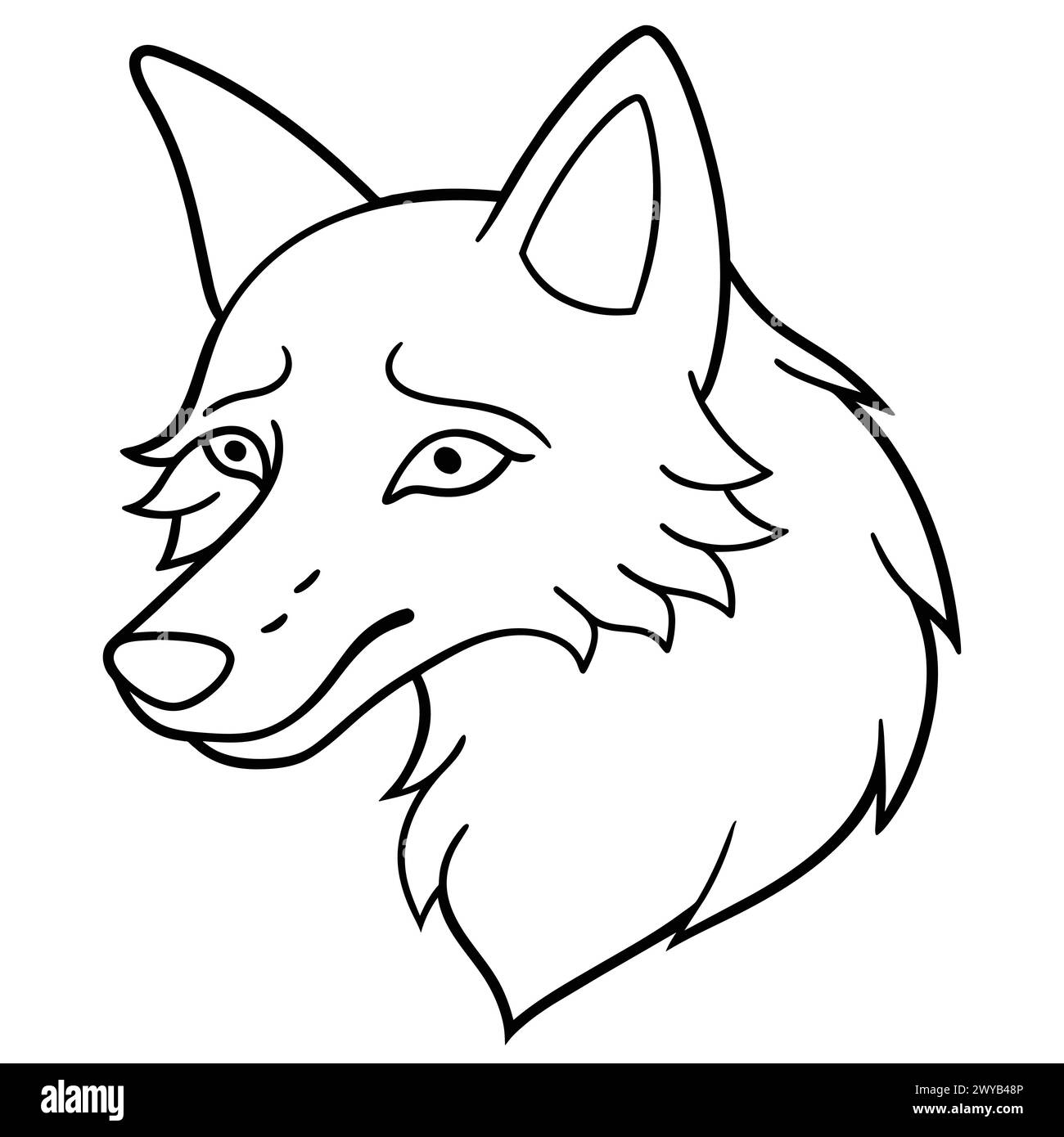 WOLF LINE ART DESIGN Stock Vector Image & Art - Alamy
