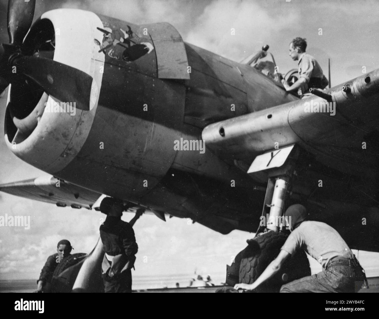 WITH THE ESCORT CARRIER HMS KHEDIVE IN EASTERN WATERS. APRIL 1945 ...