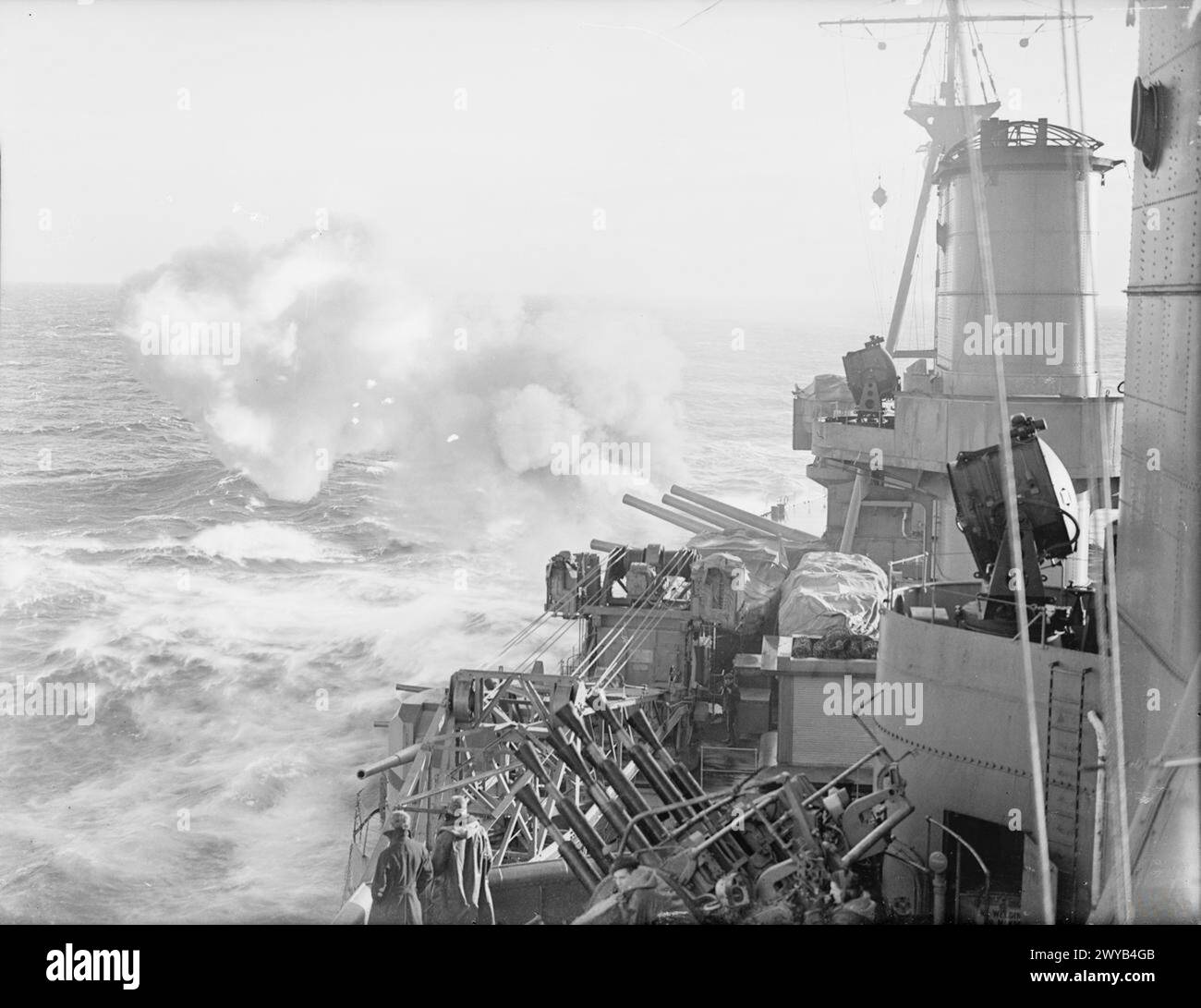 Battleships of the Royal Navy, including HMS Rodney, proceed to sea ...