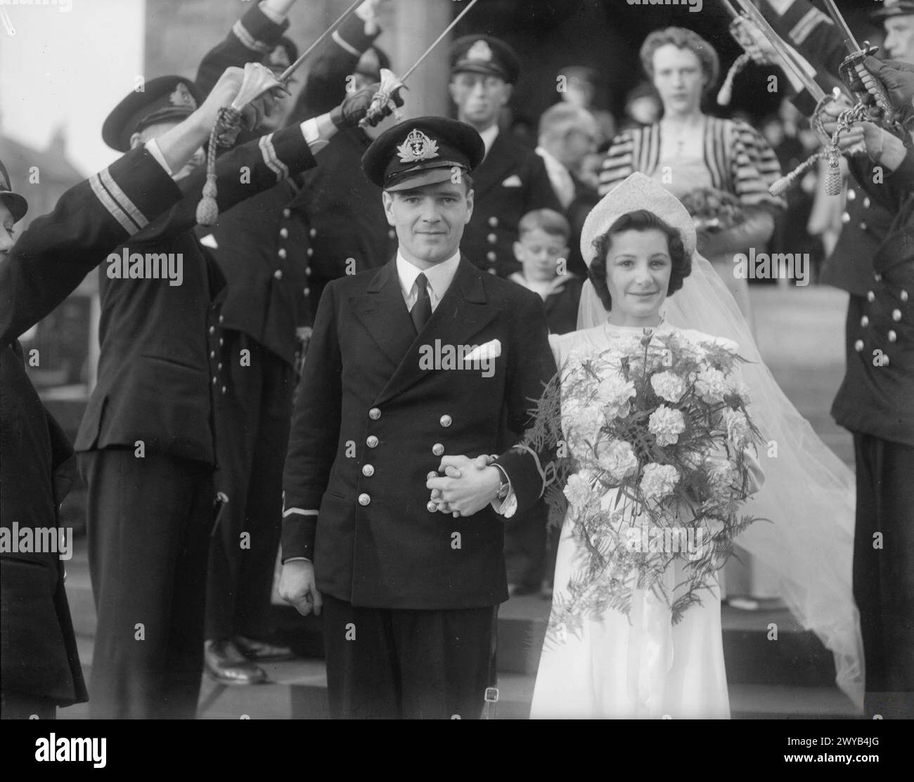 NAVAL WEDDING. 16 DECEMBER 1941, MURRAYFIELD PARISH CHURCH, NEAR ...