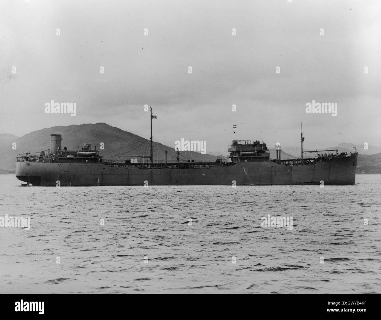 A British merchant fleet ship, a diesel tanker of 12,000 tons ...
