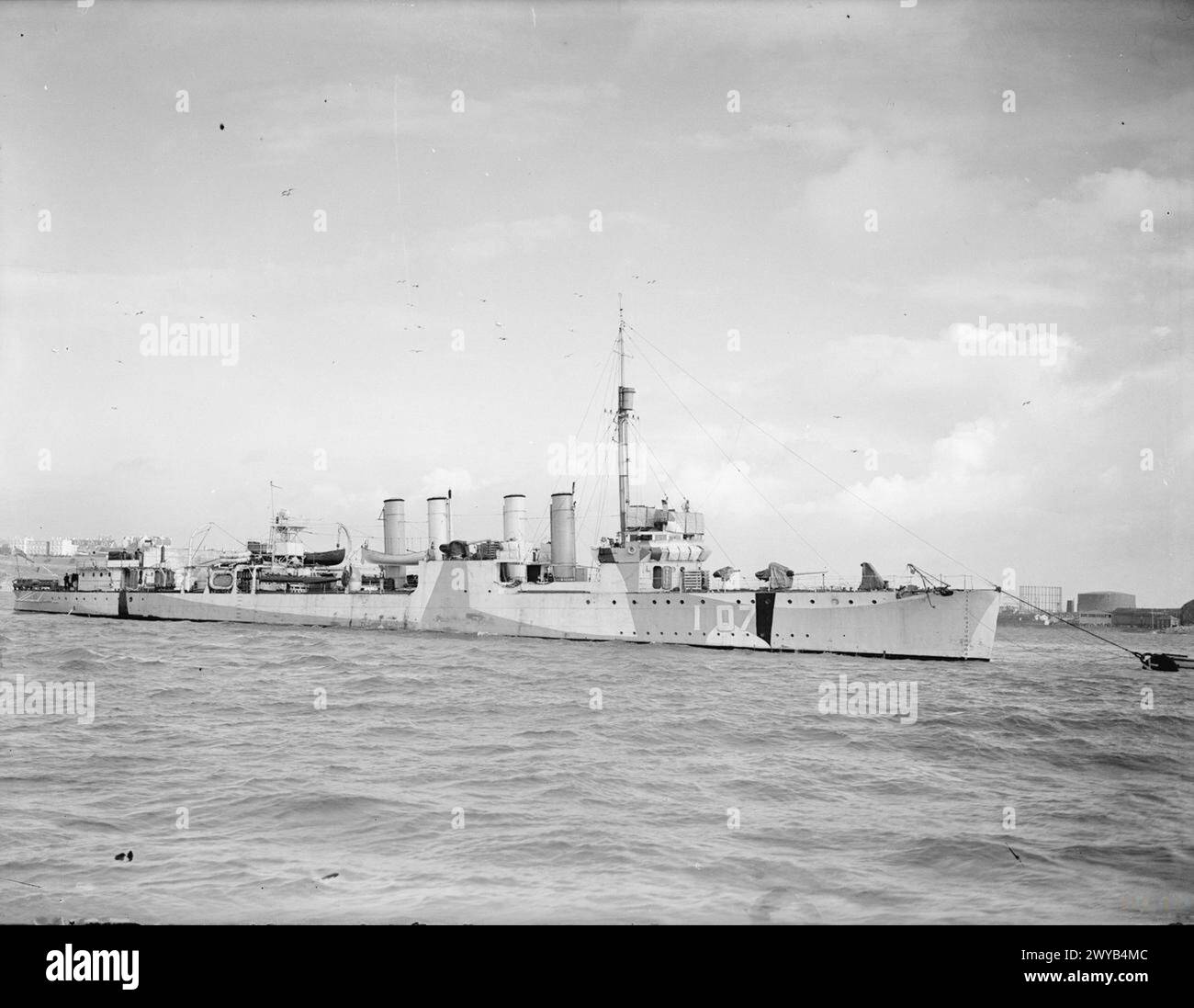 HMS Roxborough, formerly the USS Foote, served as a Town-class ...