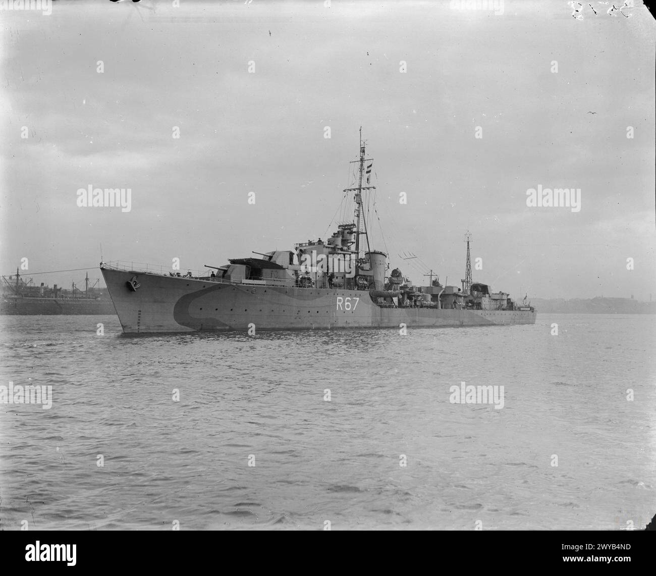HMS Tyrian is underway at sea, operating as a Royal Navy warship Stock ...