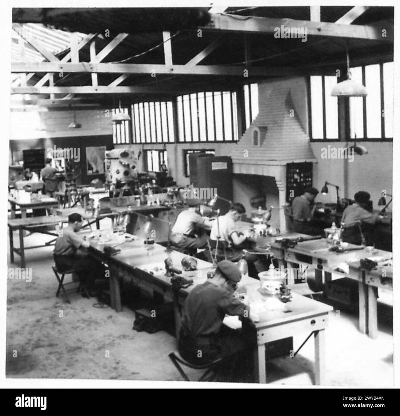 BRITISH AND CANADIAN ADVANCED BASE WORKSHOPS - Original wartime caption ...
