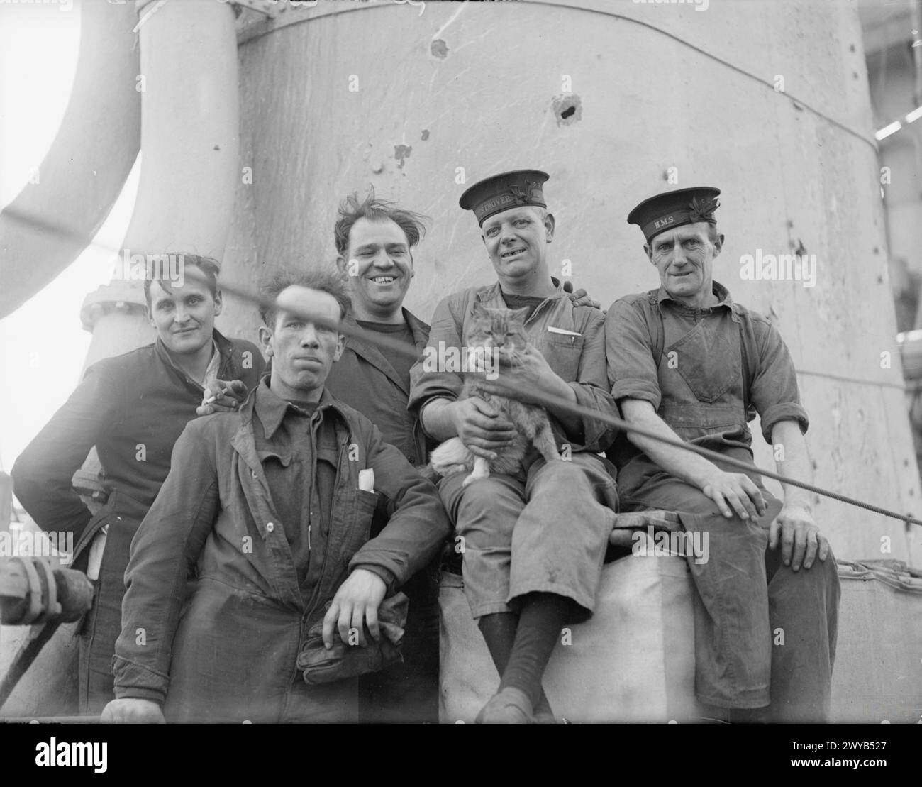 HMS AMAZON'S SAFE RETURN AFTER ARCTIC BATTLES. 10 MAY 1942, GOUROCK AND ...