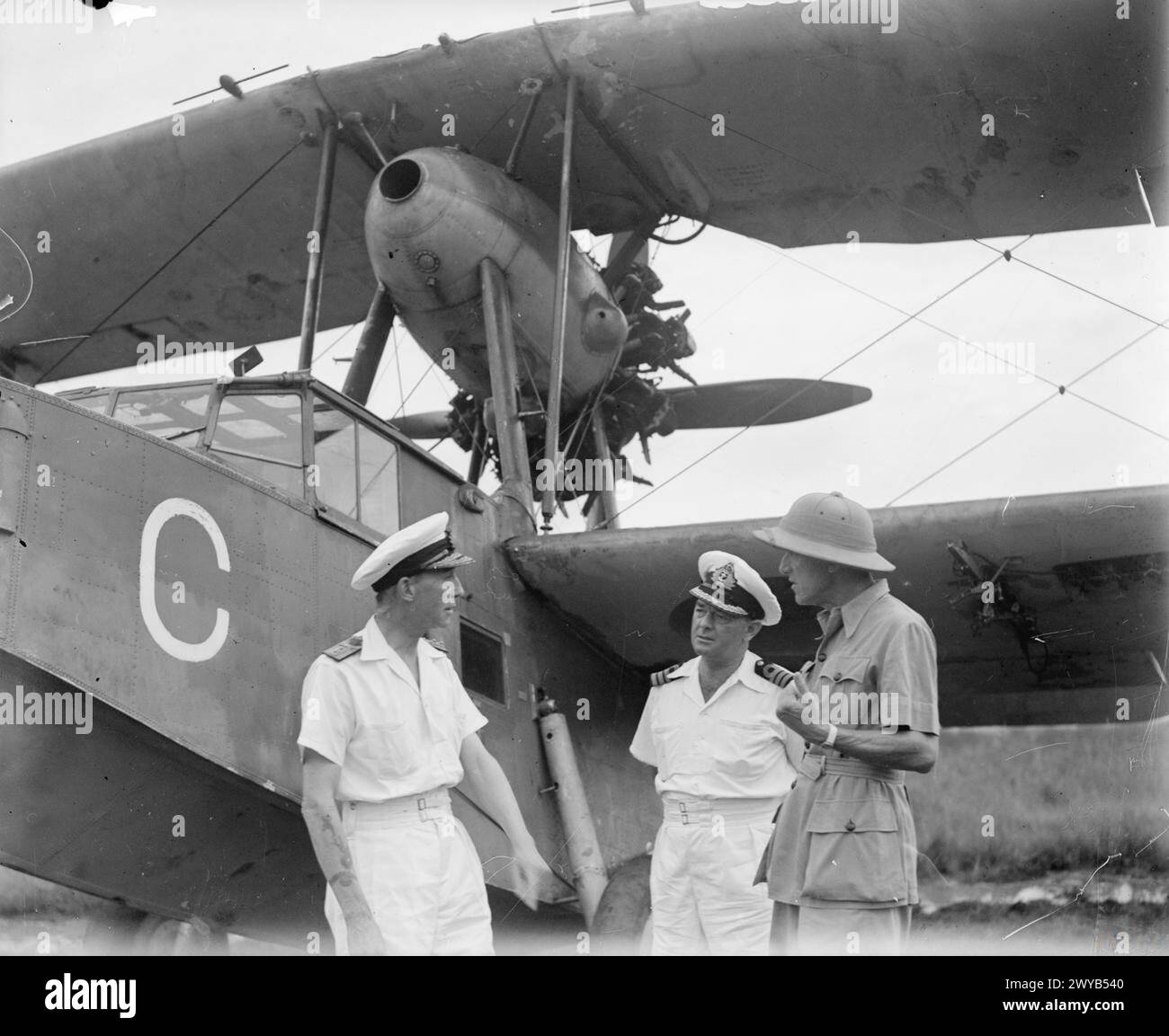 VISCOUNT SWINTON AT ROYAL NAVAL AIR STATION IN WEST AFRICA. DECEMBER ...