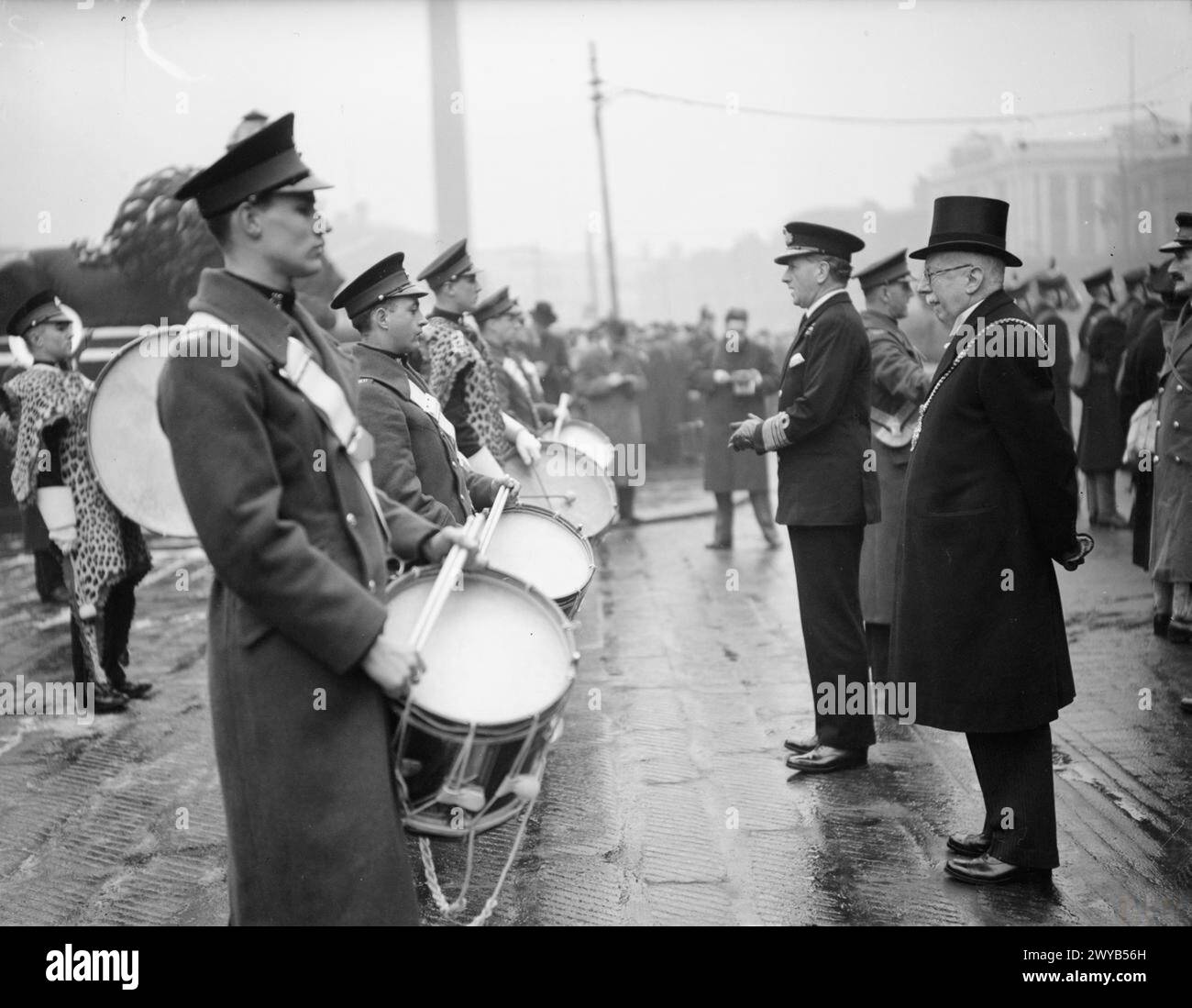 Admiral Sir Percy Noble and the Lord Mayor of Liverpool inspect the ...