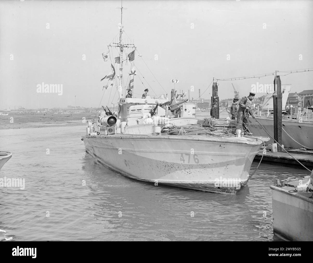 MTB 476 returns to HMS Hornet, Gosport, on 15 August 1944 after ...