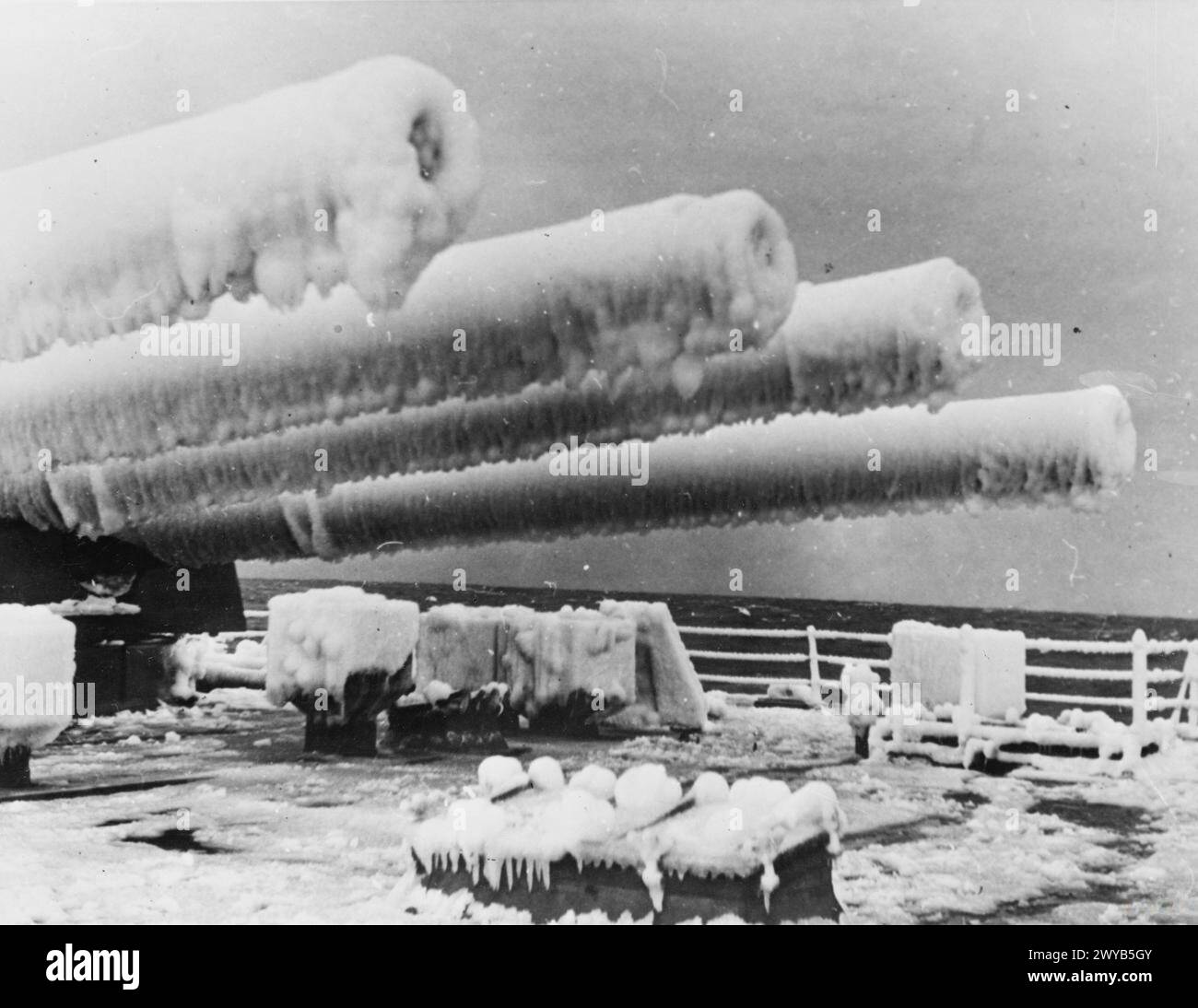 BRITISH WARSHIPS SAIL UNDER ARCTIC CONDITIONS IN NORTHERN WATERS. 1942 ...