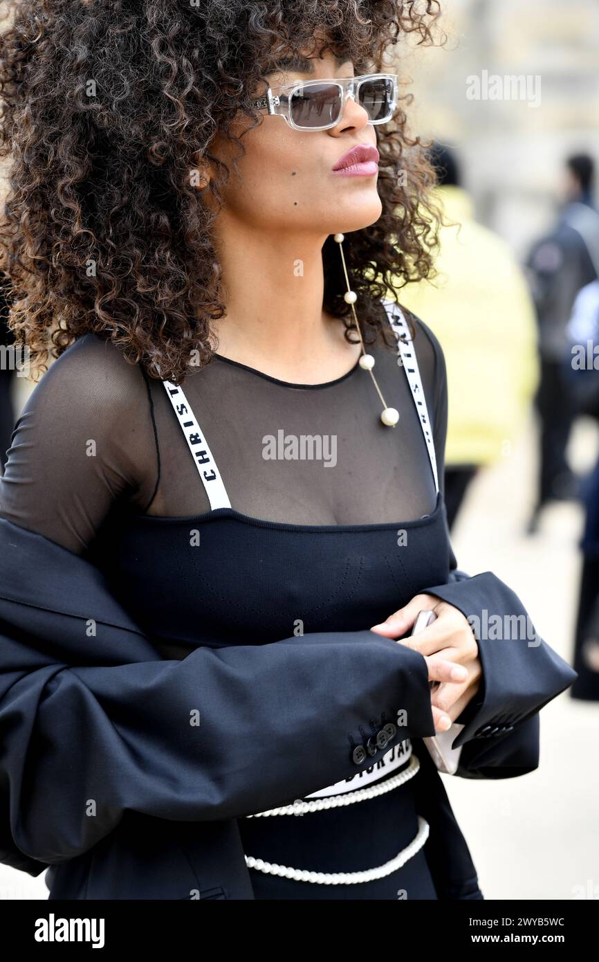 Leila Depina - Streetstyle at Paris Fashion Week - DIOR Show - Parc des ...