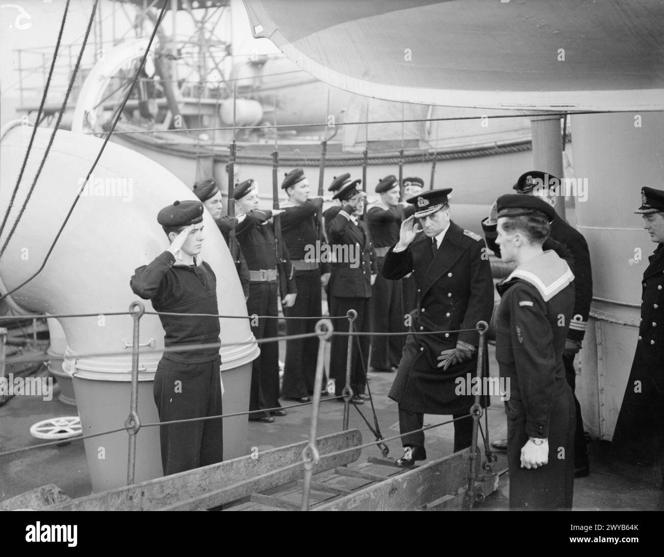 ADMIRAL'S VISIT TO NORWEGIAN DESTROYERS. 16 JANUARY 1942, ON BOARD HNMS ...