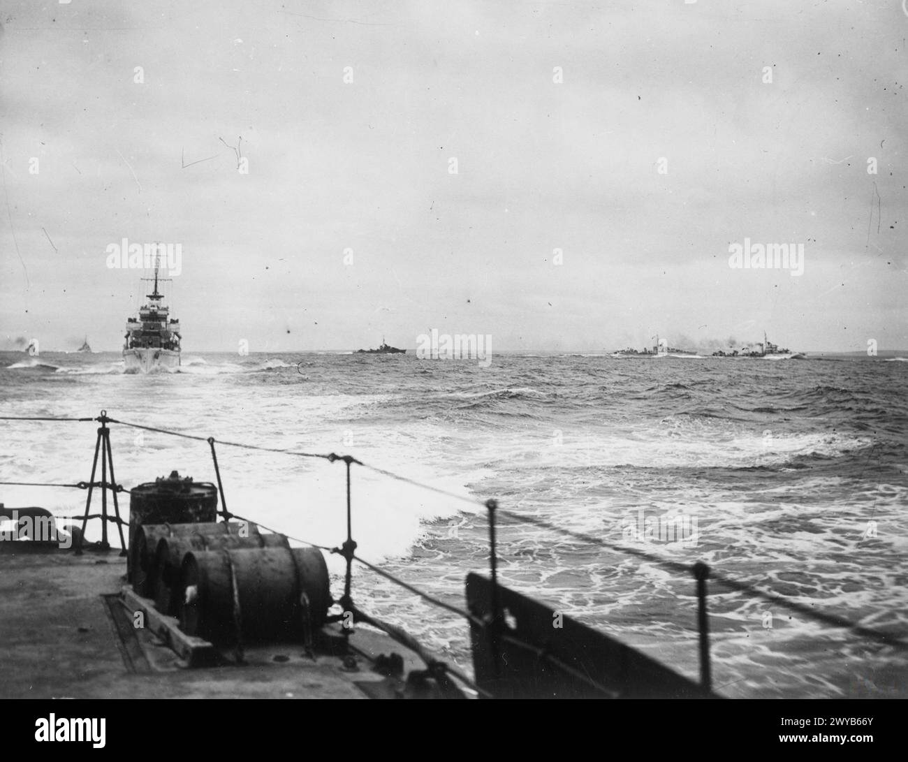 DESTROYER MANOEUVRES AT SCAPA FLOW, IN PREPARATION FOR THE SECOND FRONT ...