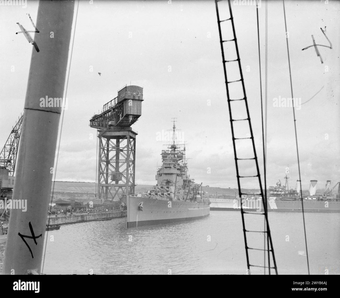 HMS DUKE OF YORK NEARING COMPLETION. 17 OCTOBER 1941, ROSYTH. THE ...