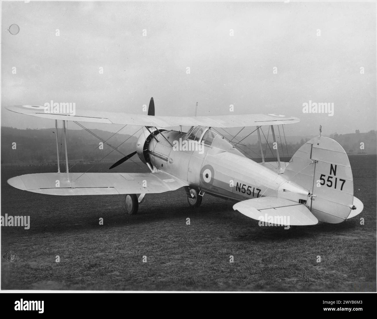 A Gloster Gladiator Mark II aircraft powered by a Bristol Mercury VIIIa ...