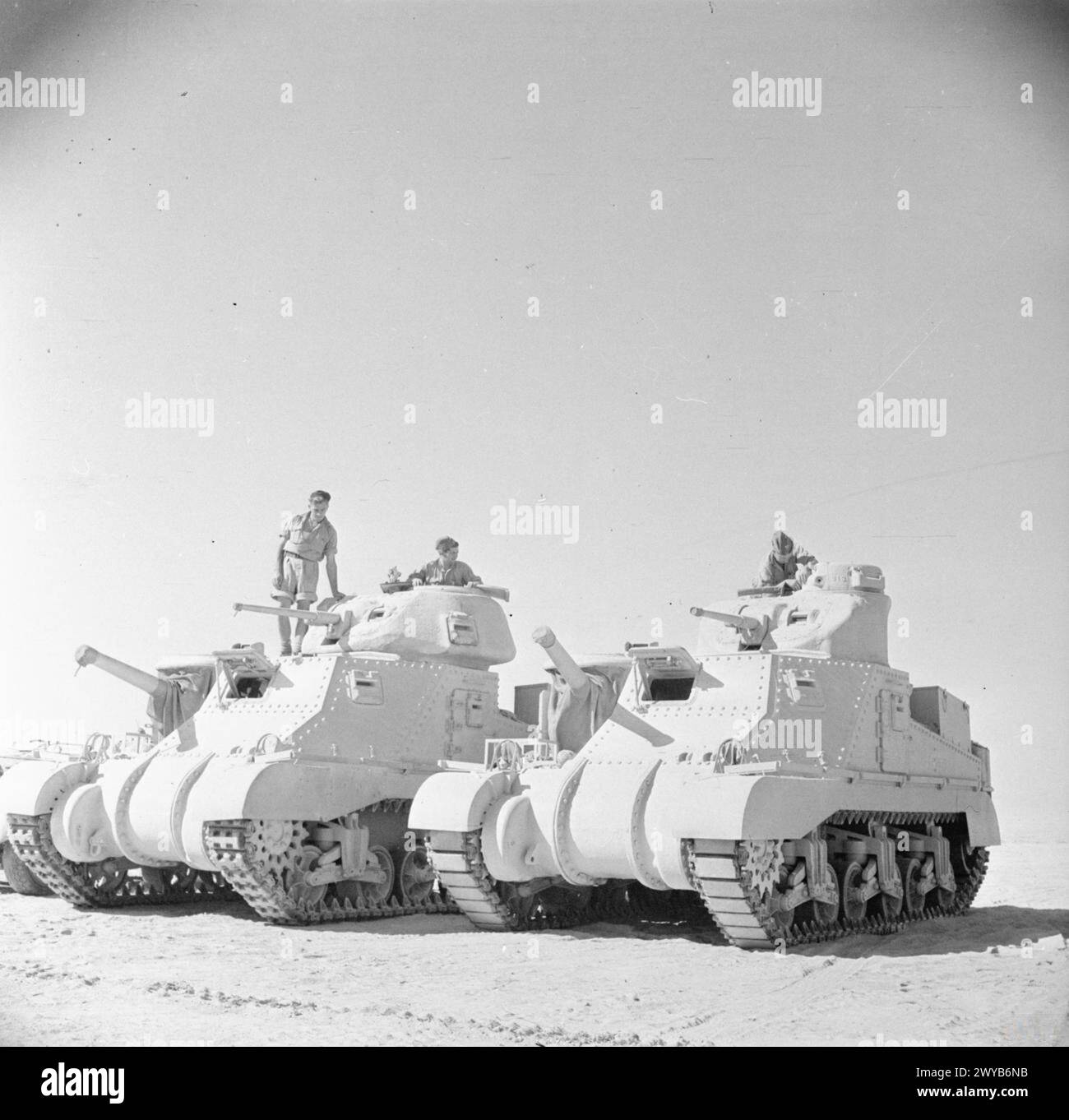 Grant and Lee tanks of 'C' Squadron, 4th Queen's Own Hussars, 2nd ...