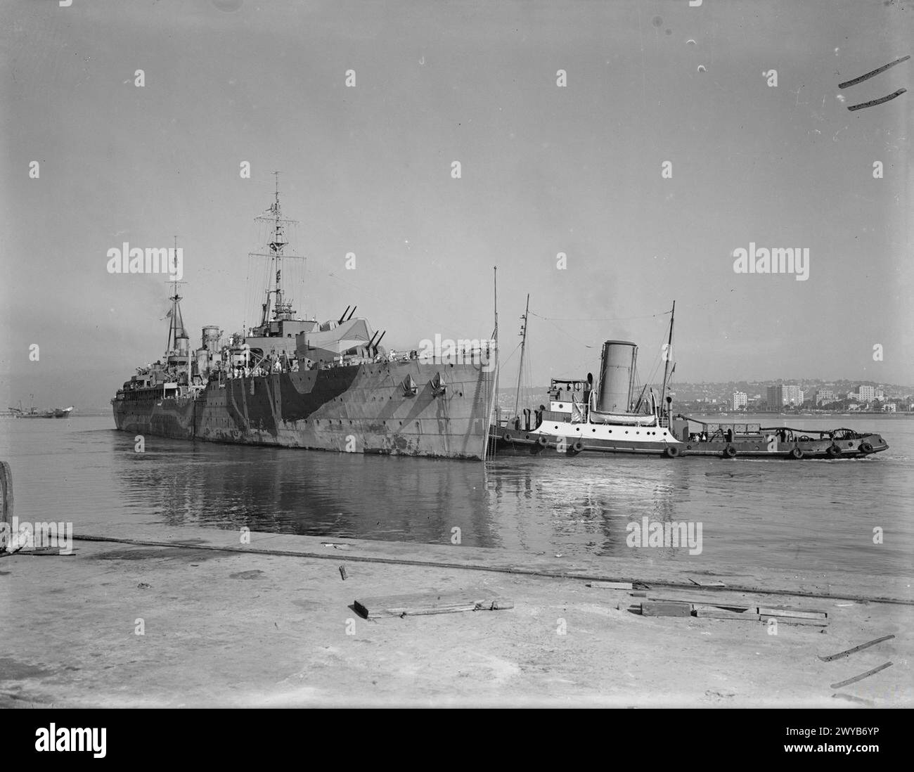 Submarine depot supply ship HMS Adamant docked in Durban Harbour, 3 May ...