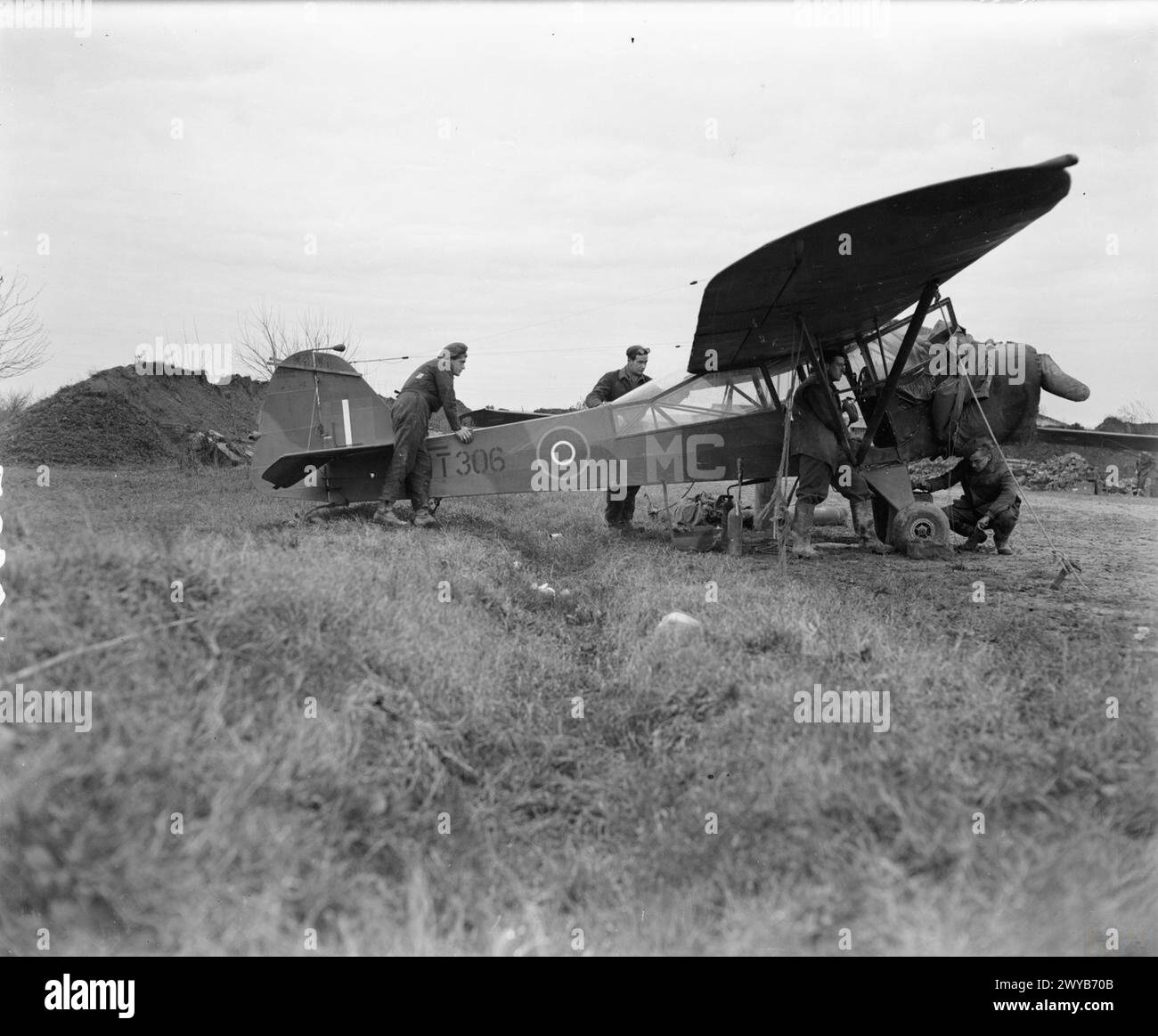 Between 1942 and 1945, Auster Mark IV MT306 of an Air Observation Post ...