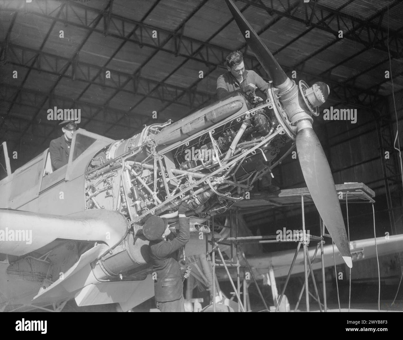 In March 1942, naval mechanics at HMS Sparrowhawk, Royal Naval Air ...