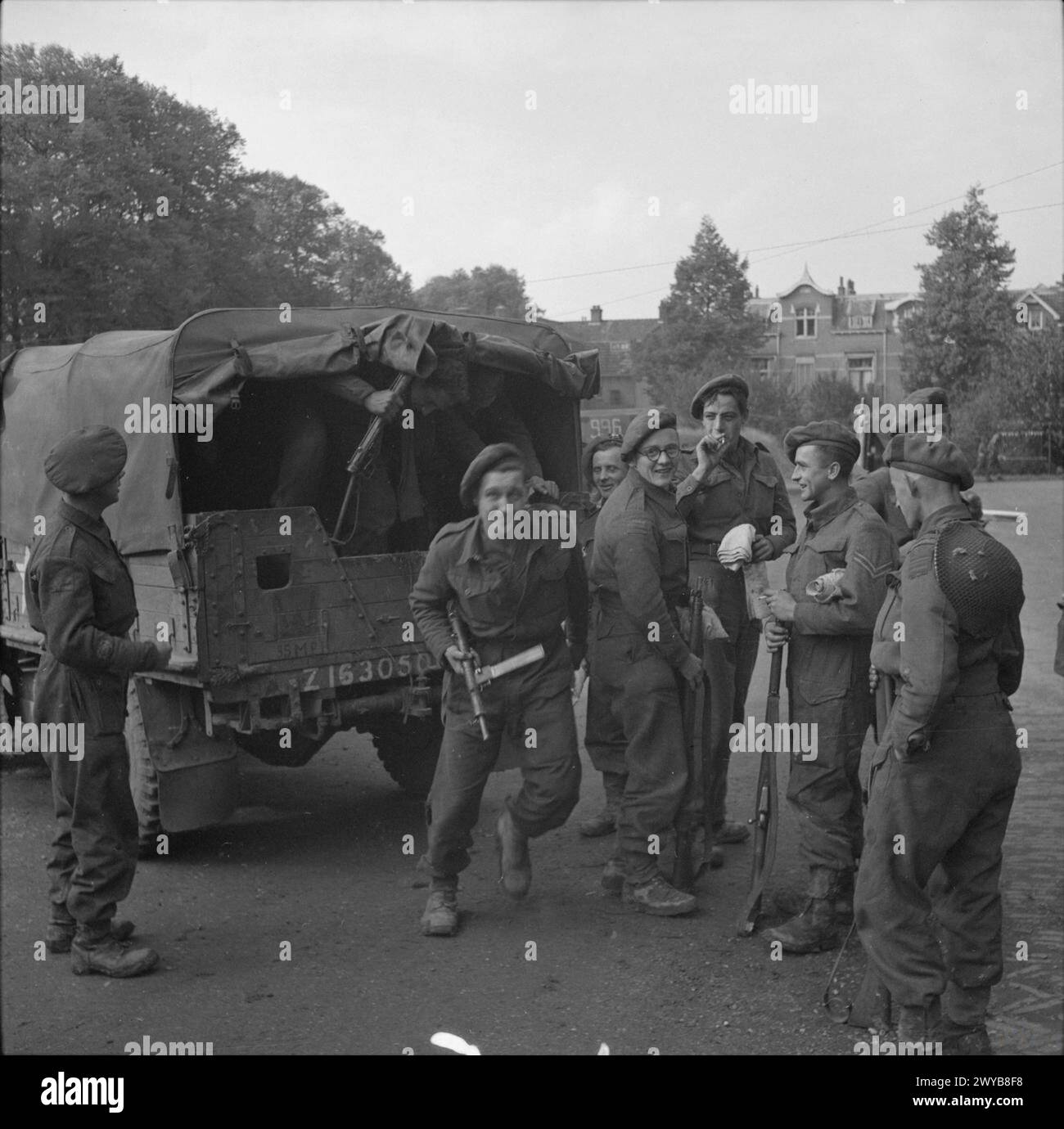 A forward area company from the British Army arrives for bathing ...