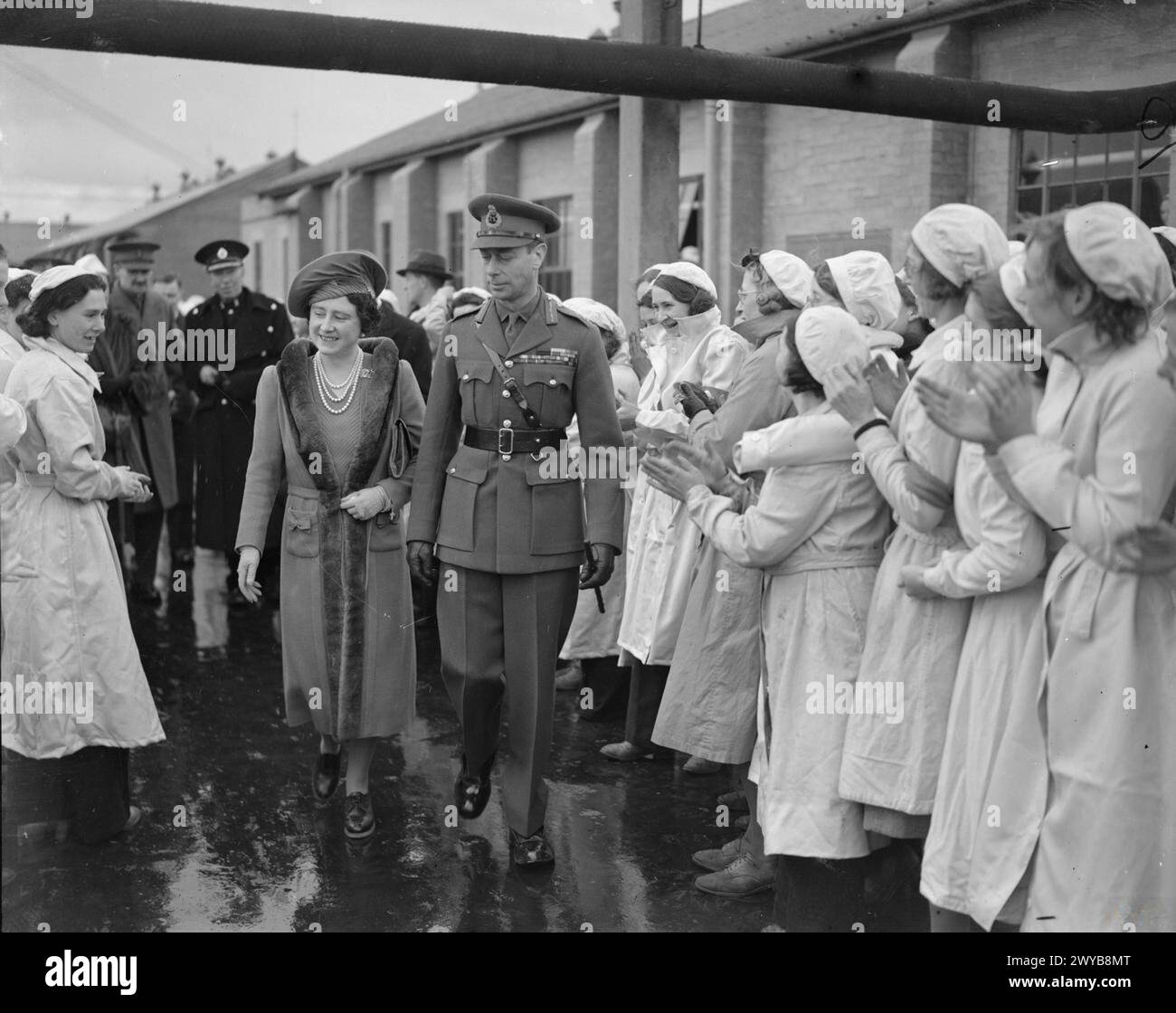 A ROYAL VISIT TO THORP ARCH ROYAL ORDNANCE FACTORY, WETHERBY, YORKSHIRE ...