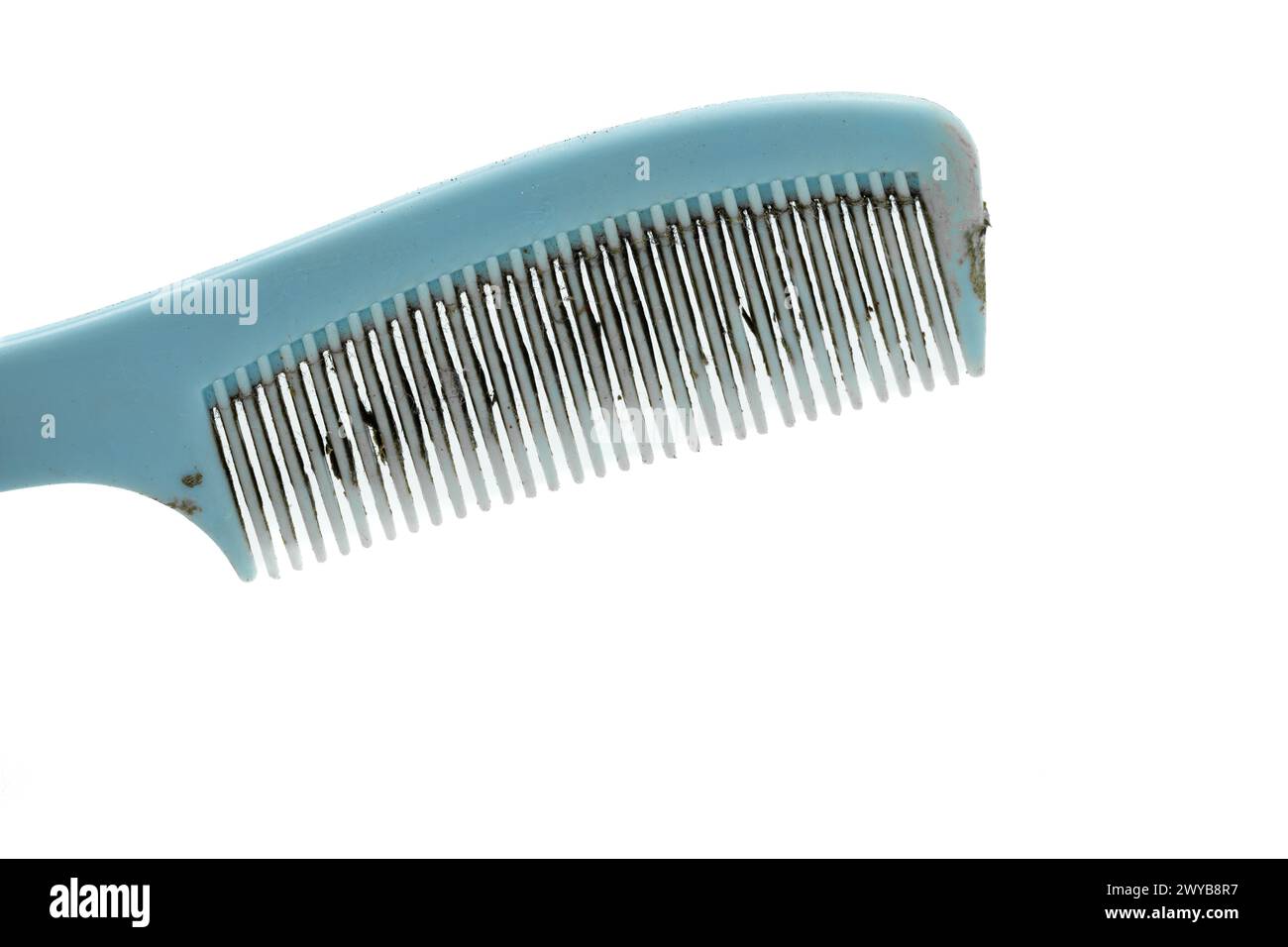 Dirty hair comb on white background. Personal hygiene Stock Photo - Alamy