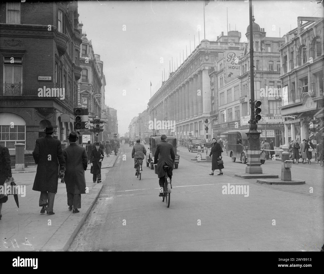 Oxford Street in London shows daily life in February 1941, with ...